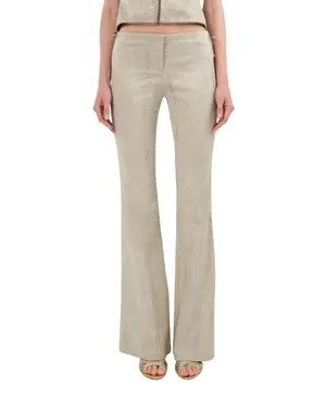 NOCTURNE Snake Print Jacquard Flare Trousers