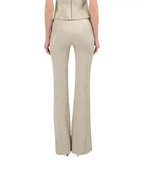 NOCTURNE Snake Print Jacquard Flare Trousers