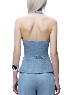 NOCTURNE Embellished Halter Neck Bustier Top