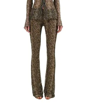 NOCTURNE Snake Print Low Rise Flare Trousers