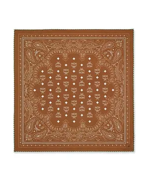 Mcm Paisley Cotton-silk Scarf - Cognac