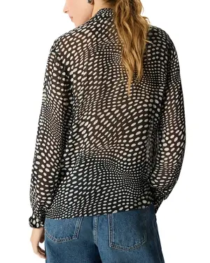 Whistles Printed Scarf Sheer Blouse