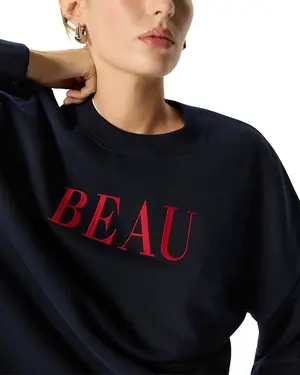 Whistles Beau Logo Cotton Sweater