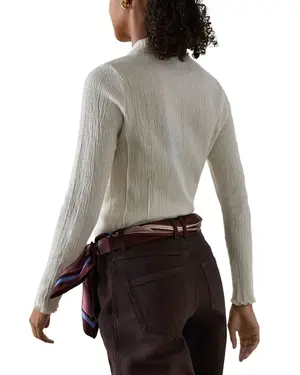 Whistles Textured Long Sleeve Top