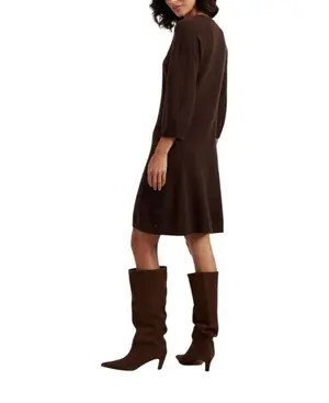 Chinti & Parker Wool-cashmere Wide-sleeve Dress - Chocolate