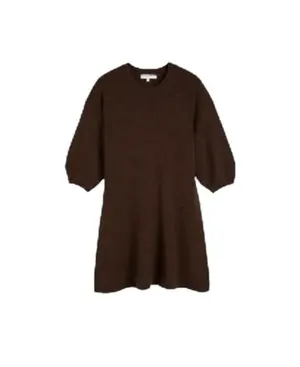 Chinti & Parker Wool-cashmere Wide-sleeve Dress - Chocolate