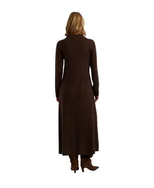 Chinti & Parker Wool-cashmere A-line Polo Dress - Chocolate