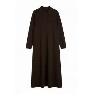 Chinti & Parker Wool-cashmere A-line Polo Dress - Chocolate
