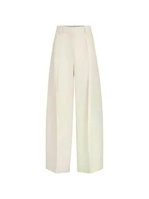 Brunello Cucinelli Virgin Wool Gabardine Trousers - White