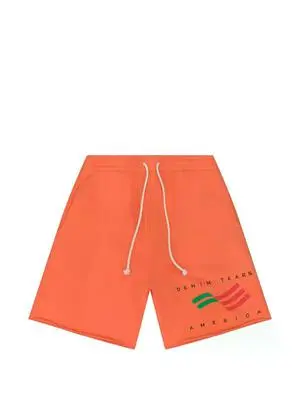 DENIM TEARS Ellis Tears Fleece Shorts - Orange