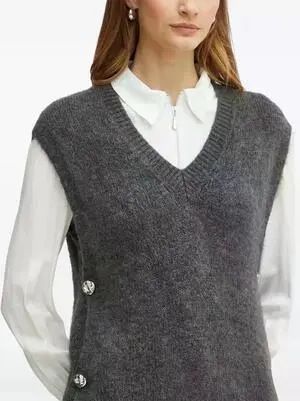 MORGAN Buttoned V-neck Vest