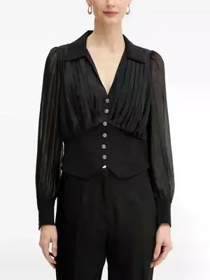 MORGAN Pleated Buttoned Blouse