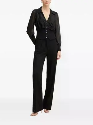MORGAN Pleated Buttoned Blouse