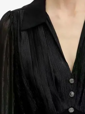 MORGAN Pleated Buttoned Blouse