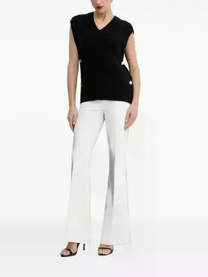 MORGAN V-neck Vest With Button Embellishment