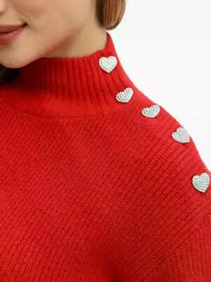 MORGAN Heart Embellished Turtleneck Knitwear