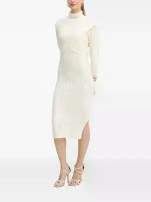 MORGAN Roll-neck Ribbed Midi Dress