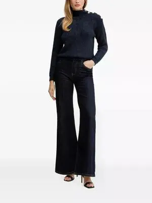 MORGAN Mstori Embellished High Neck Long Sleeve Sweater