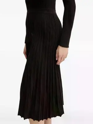 MORGAN V-neck Ribbed Knit Midi Dress