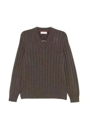 Brunello Cucinelli Ribbed-knit Jumper - Brown