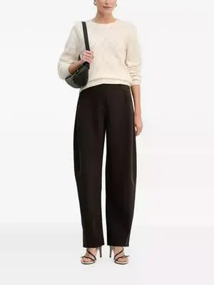 MORGAN Diamond Pattern Round Neck Long Sleeve Sweater