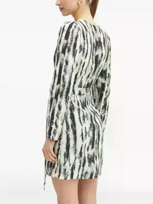MORGAN Belted Long-sleeved Dress - White