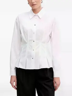 MORGAN Pleated Buttoned Shirt - White
