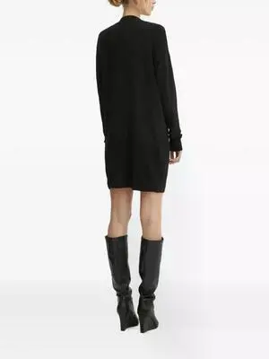 MORGAN V-neck Mini Dress With Rib-knit Trim