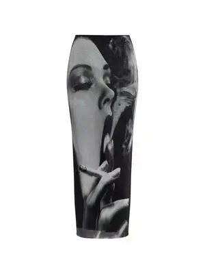 JEAN PAUL GAULTIER The Long Smoking" Mesh Skirt