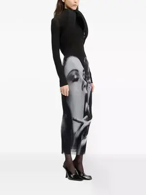 JEAN PAUL GAULTIER The Long Smoking" Mesh Skirt