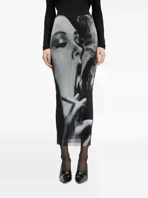 JEAN PAUL GAULTIER The Long Smoking" Mesh Skirt