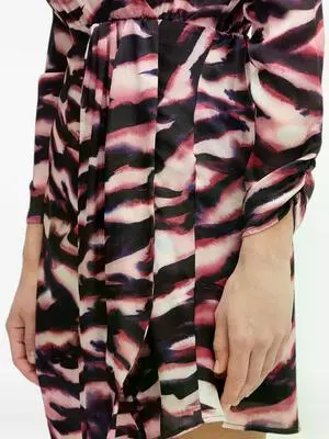 MORGAN V-neck Long Sleeve Printed Wrap Dress