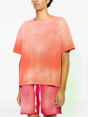 MOOJI MOOJI Faded-effect Crew-neck T-shirt - Orange