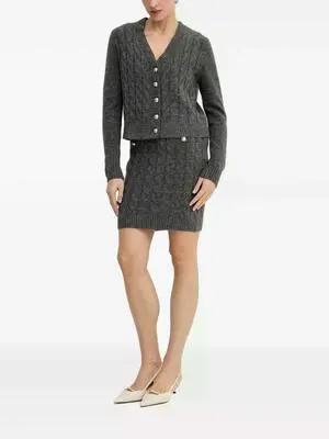 MORGAN Cable Knit V-neck Mini Dress