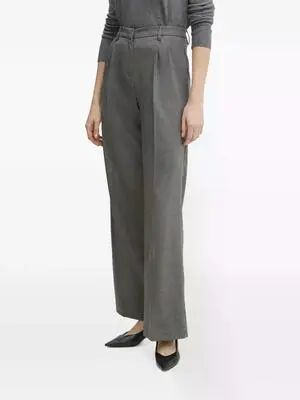 MORGAN Pleated Wide-leg Trousers - Grey