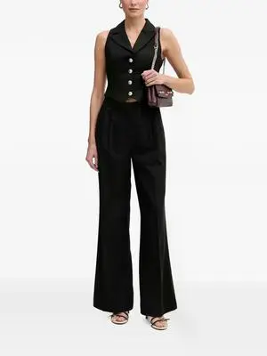 MORGAN Sleeveless V-neck Vest With Silver-tone Buttons