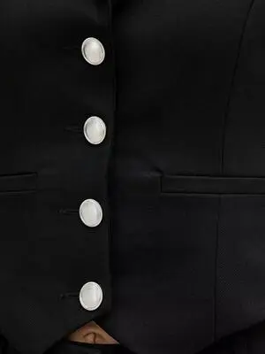 MORGAN Sleeveless V-neck Vest With Silver-tone Buttons