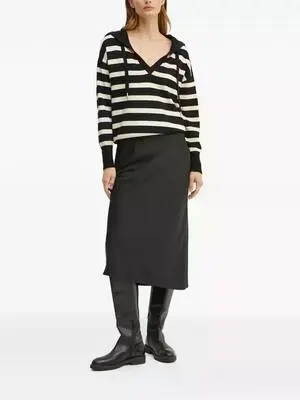 MORGAN Striped V-neck Hoodie