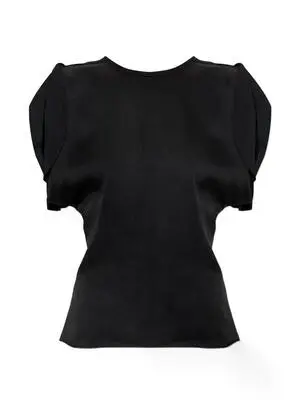 Victoria Beckham Bela Ruffled Sleeveless Top - Black