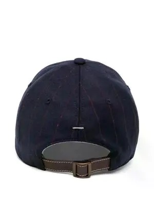 Brunello Cucinelli BRUNELLO CUCINELLI Pinstripe Baseball Cap Blue