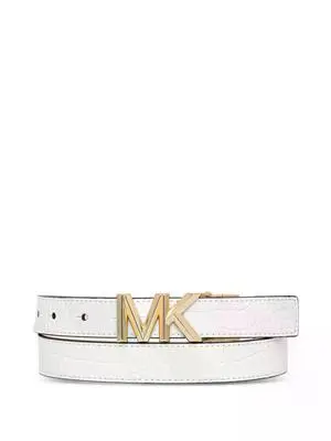 Michael Kors Logo Buckle Belt - White