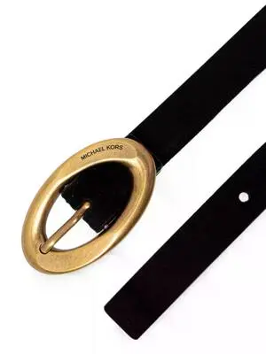 Michael Kors Oval Buckle Suede Belt