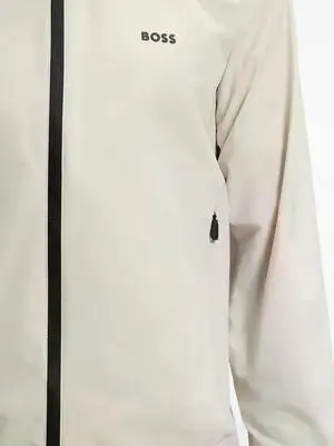 BOSS Logo-print Zip-up Jacket - Neutrals