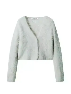 Maison Kitsuné Brushed-knit Cropped Cardigan - Neutrals