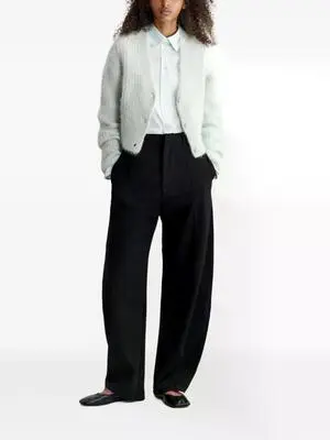 Maison Kitsuné Brushed-knit Cropped Cardigan