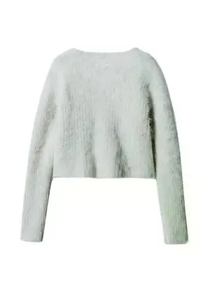 Maison Kitsuné Brushed-knit Cropped Cardigan