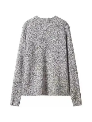 Maison Kitsuné Logo-embroidered Marl-knit Sweater