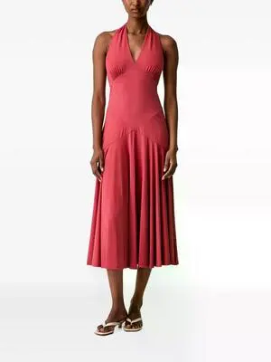 Michael Kors Stretch Matte Jersey Halter Midi Dress