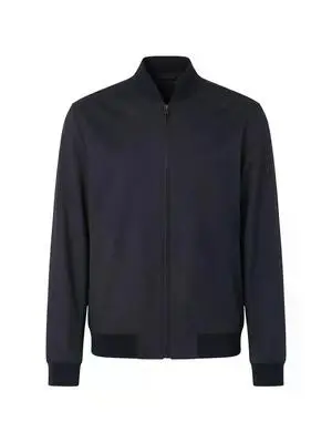 BOSS Zip-up Bomber Jacket With Ribbed Details