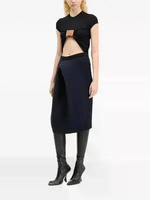 JEAN PAUL GAULTIER Jersey T-shirt With Leather Logo Tag Detail